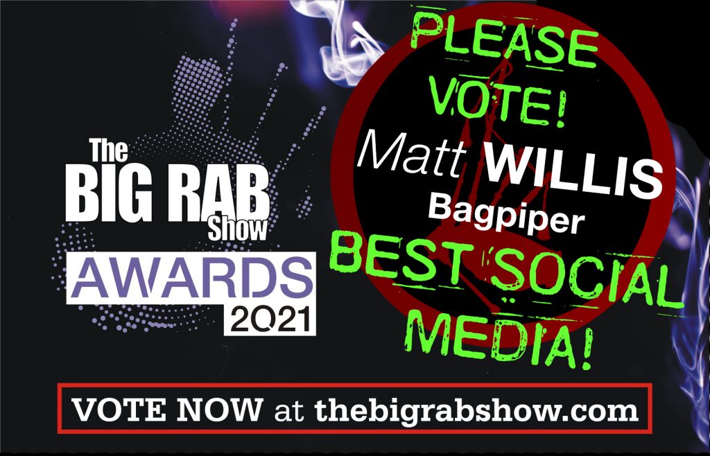 Up for BEST SOCIAL MEDIA in the 2021 Big Rab Show Awards! - Matt Willis ...